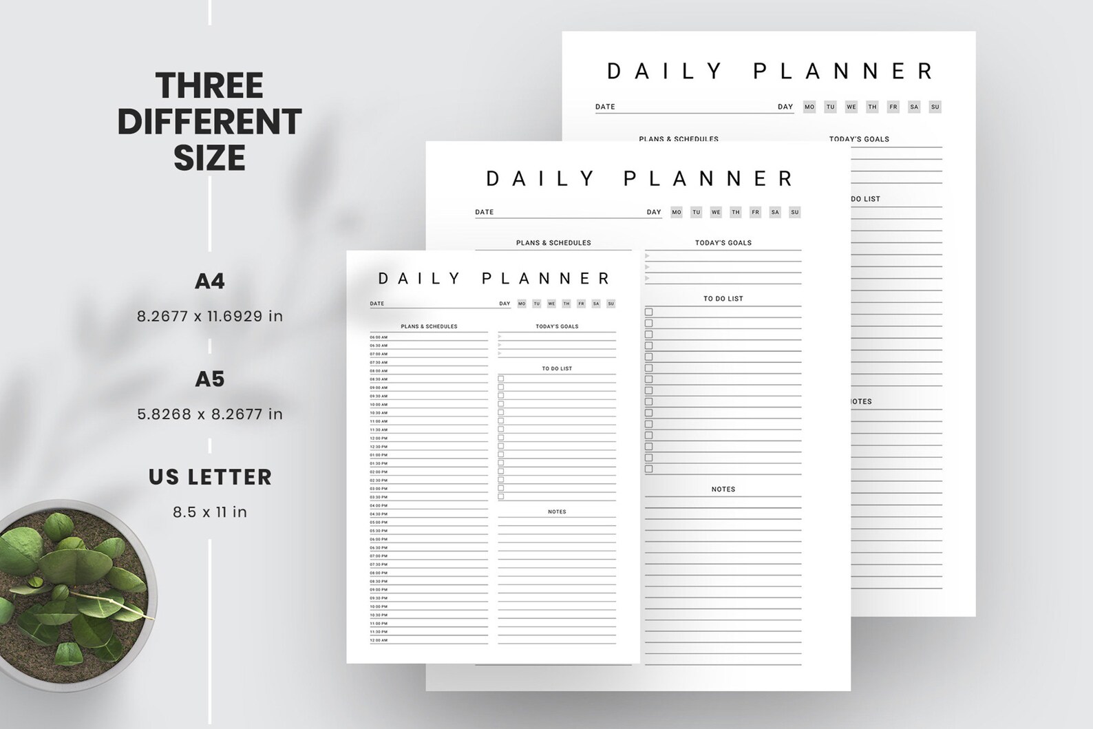 Canva Daily Planner Template Instant Download Editable - Etsy