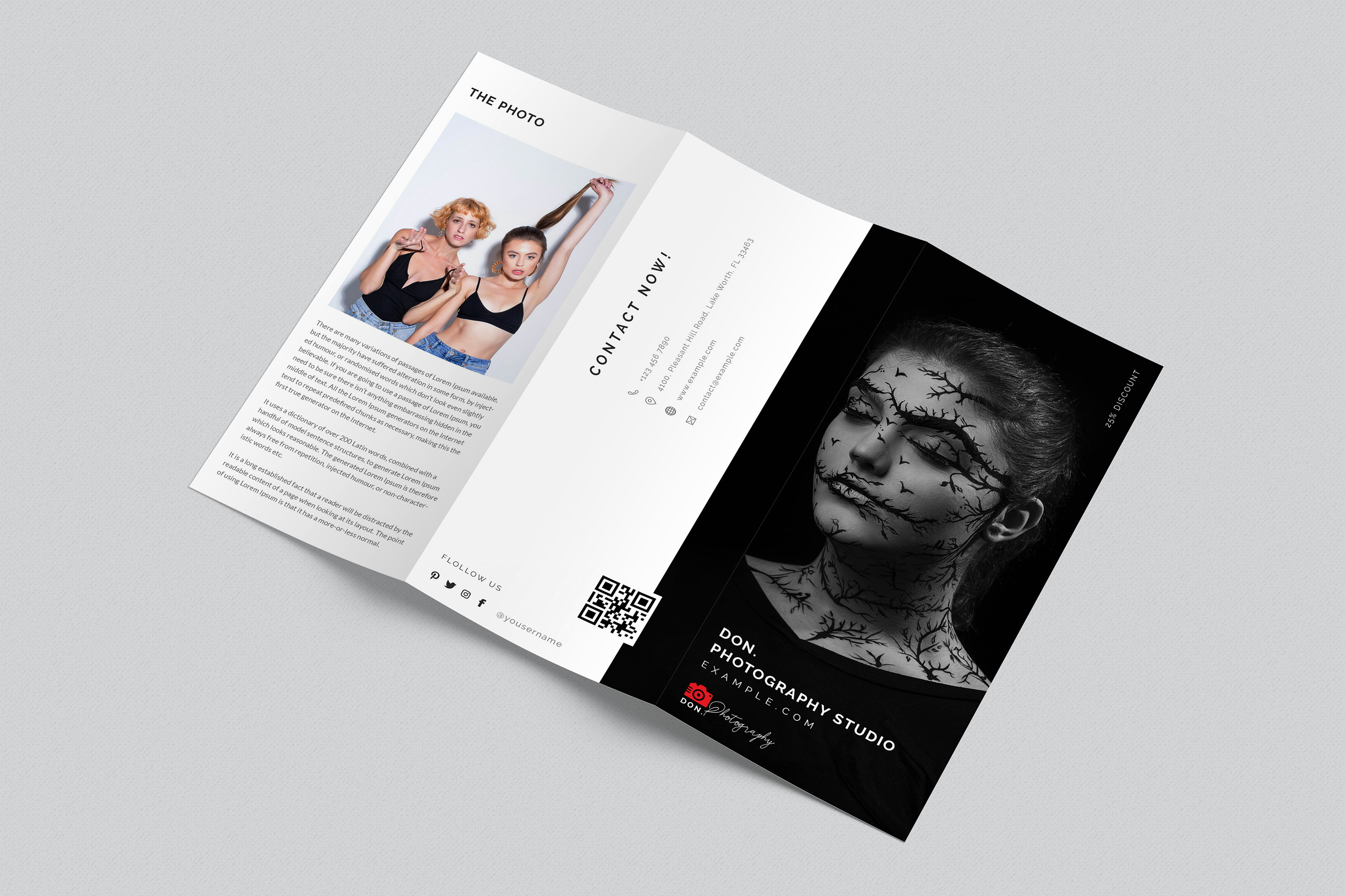 Photographer Trifold Brochure Template, Elegant Brochure Layout ...