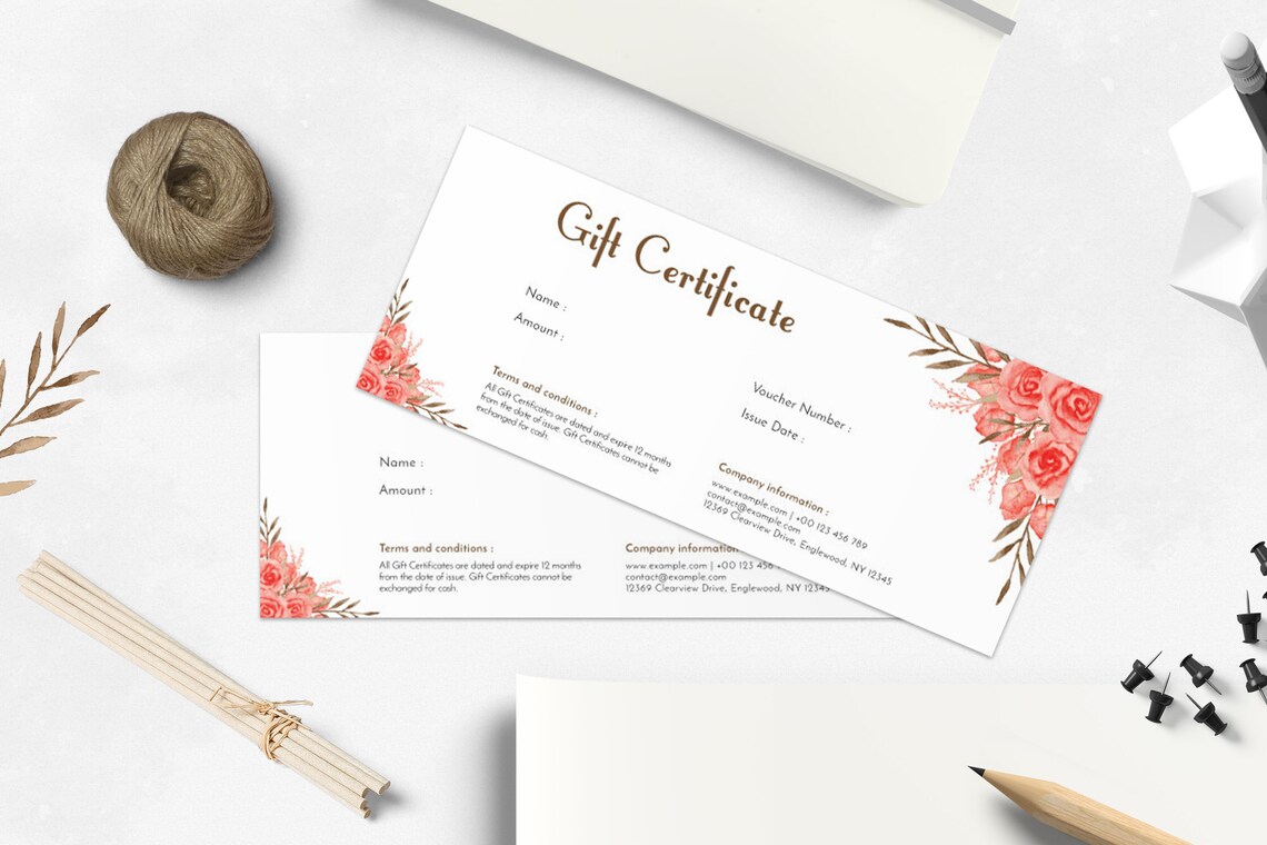 Gifts Certificate Templates Clean and Elegant Gifts Certificate Instant ...