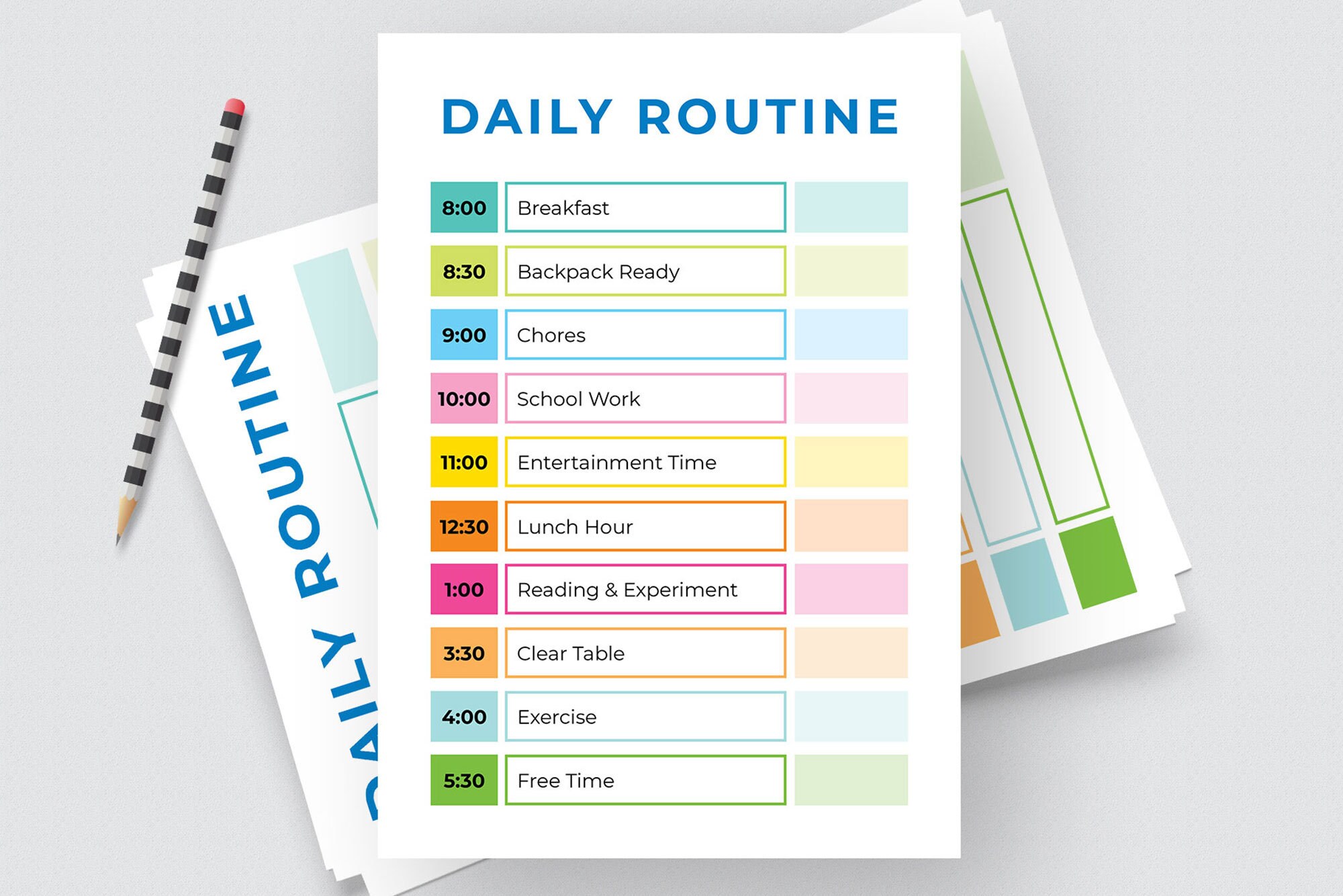 Daily Routine Chart Editable Indesign & Canva Version, Daily Morning ...