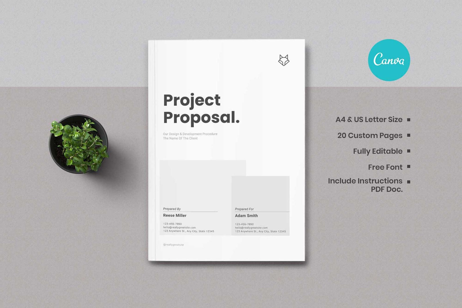 Proposal Canva Template | Project Proposal Template | Proposal Template ...