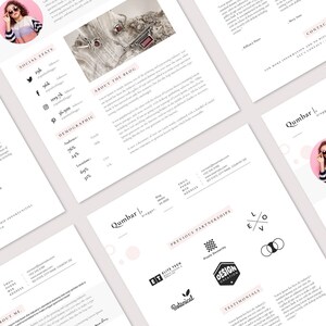 Media Kit Template, Blogger Media Kit, Fashion Blogger Media Kit ...