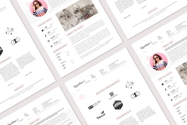 Media Kit Template, Blogger Media Kit, Fashion Blogger Media Kit ...