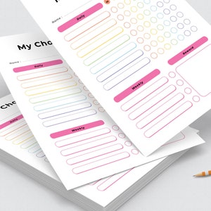 My Chore Chart Editable Indesign & Canva Version, Daily Morning Evening ...