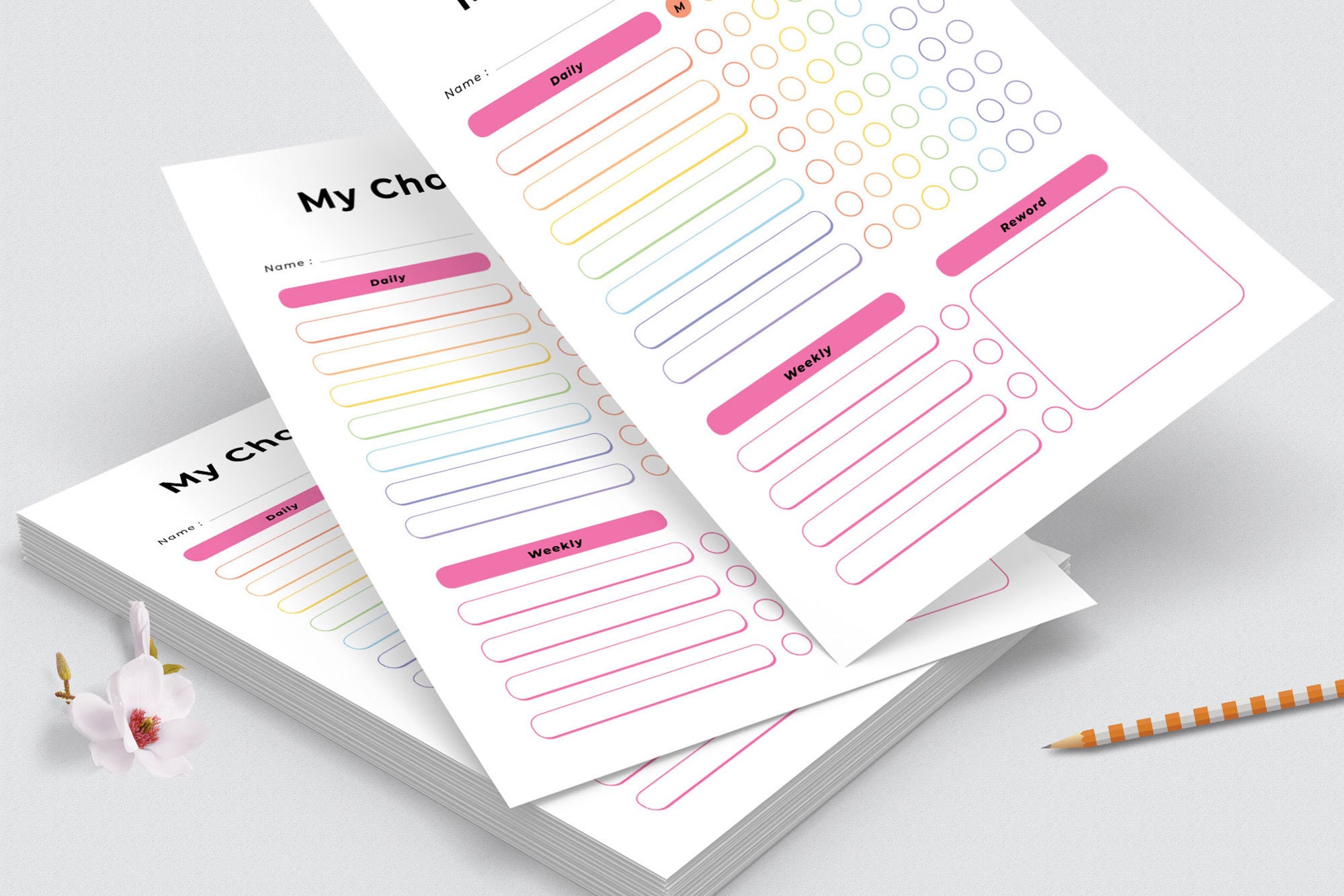 My Chore Chart Editable Indesign & Canva Version, Daily Morning Evening ...