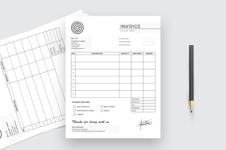 Invoice Word Template, Editable Minimal Order Form, Editable Microsoft ...