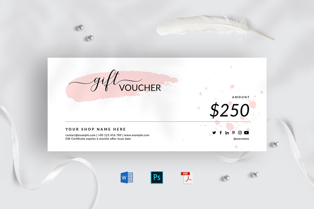 MS Word Gift Voucher, Gift Certificate Template, Gift Voucher Template ...