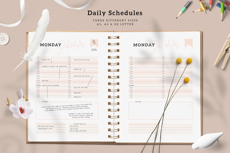 Daily Schedules for Success Your Goals Seven Days Planner - Etsy
