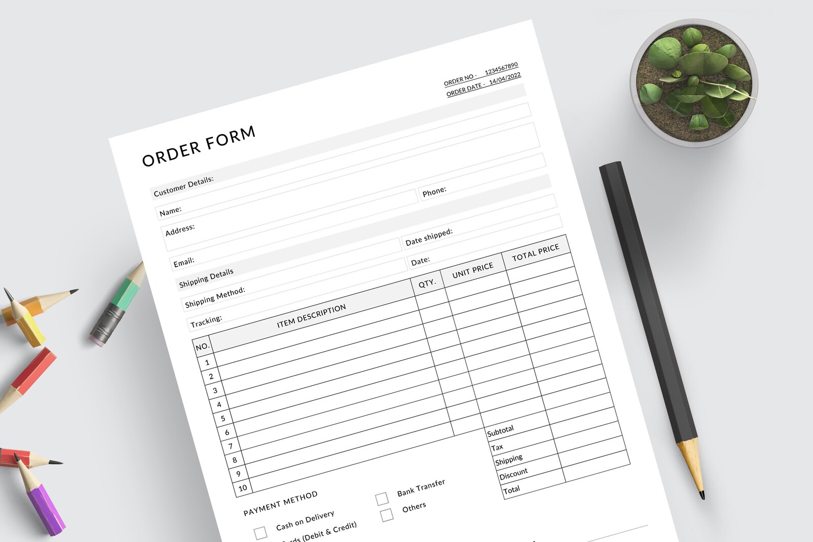 Editable Word Wholesale Order Form Template, Ms Word Order Form ...