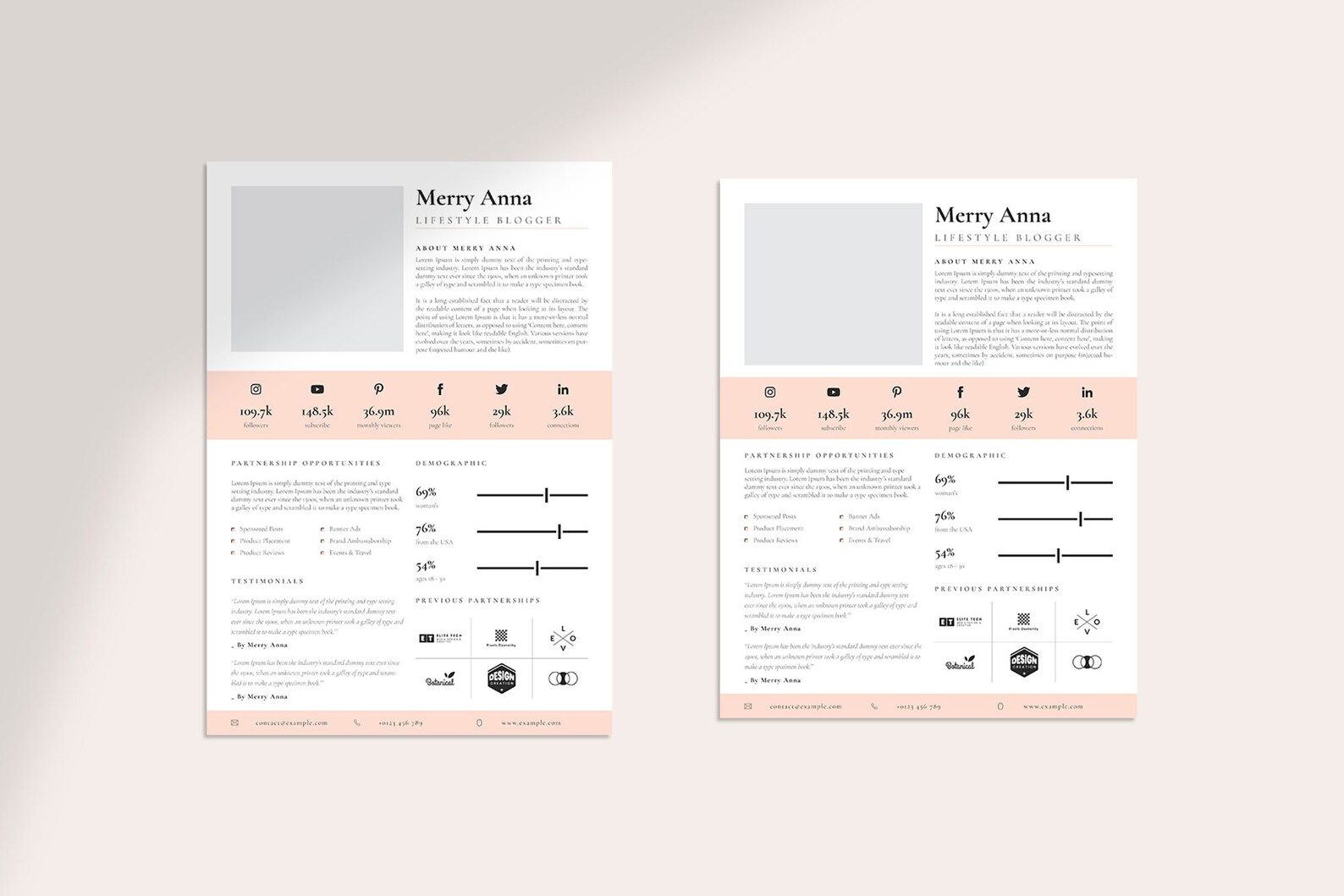 Influencer Media Kit, Media Kit Template, Fashion Blogger Media Kit ...