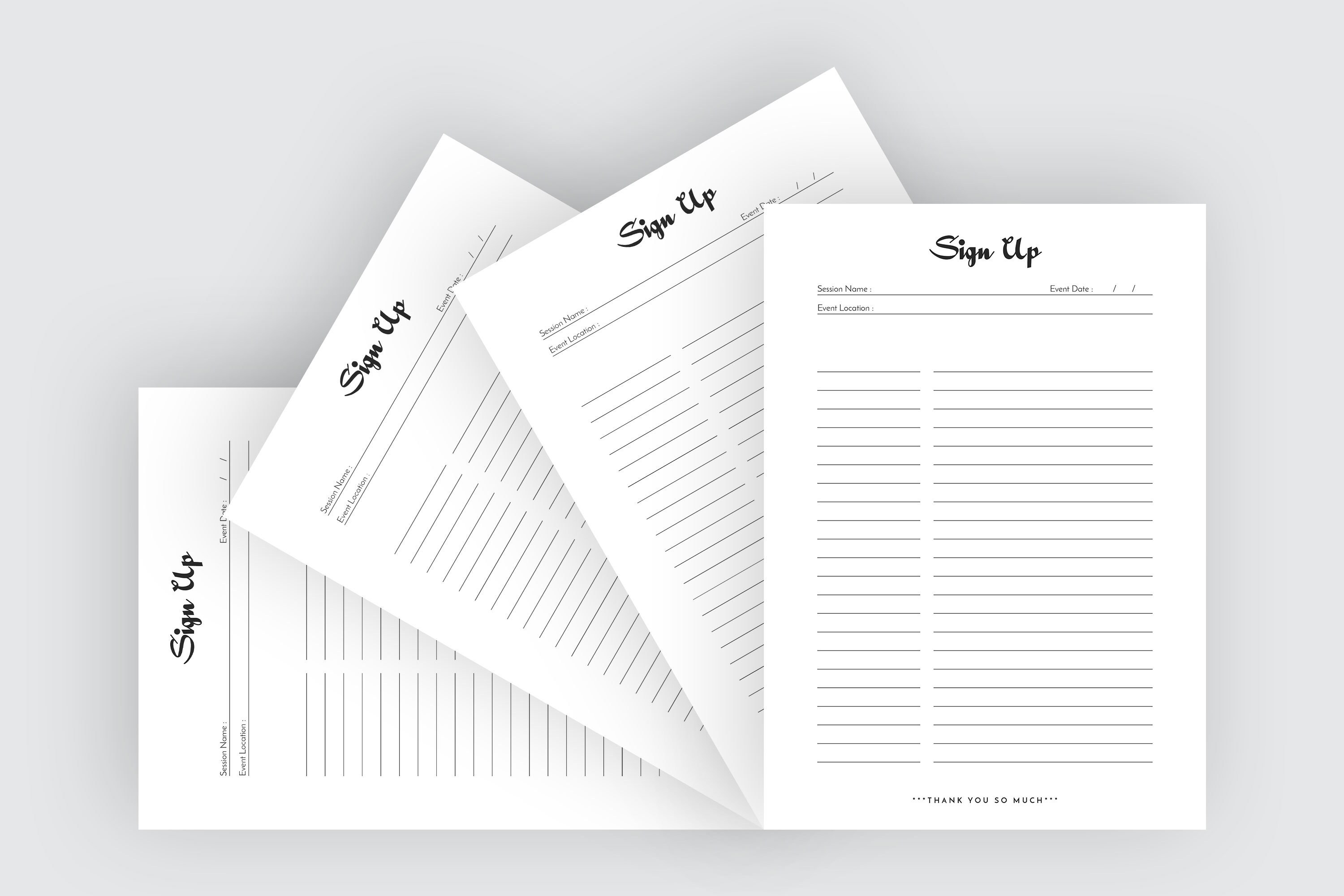 Minimal Sign up Sheet Printable Sign up Event Sign up - Etsy