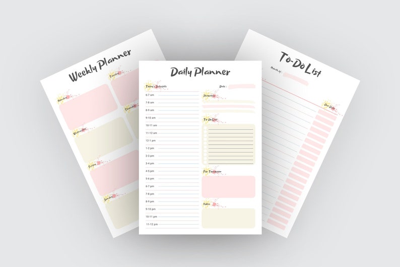 Editable Canva Daily Weekly Monthly to Do List Planner, Canva Weekly ...