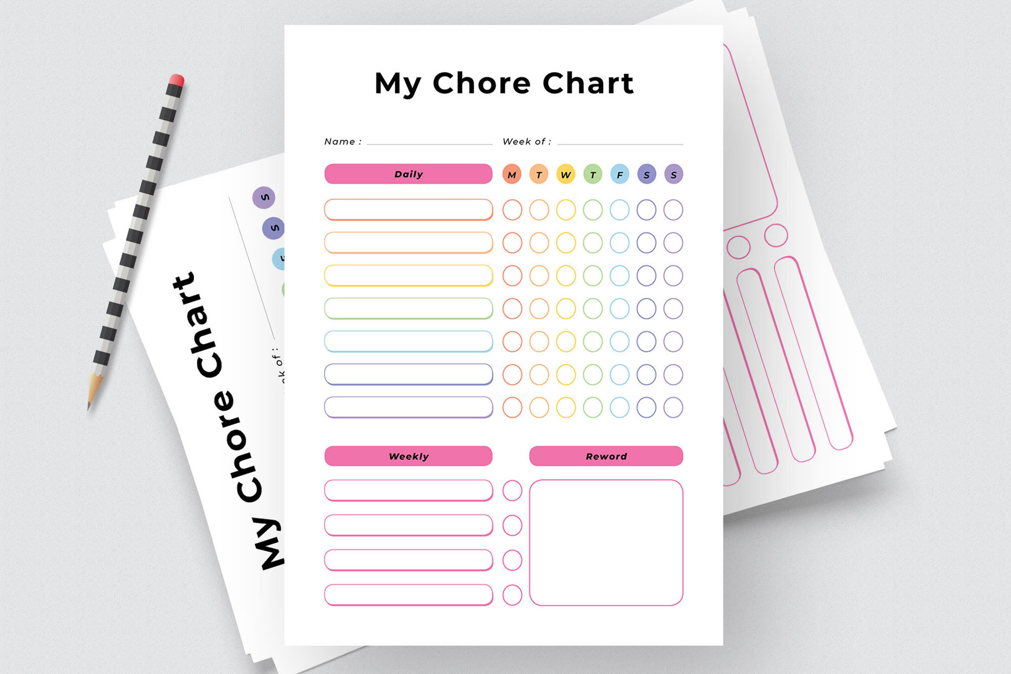 My Chore Chart Editable Indesign & Canva Version, Daily Morning Evening ...