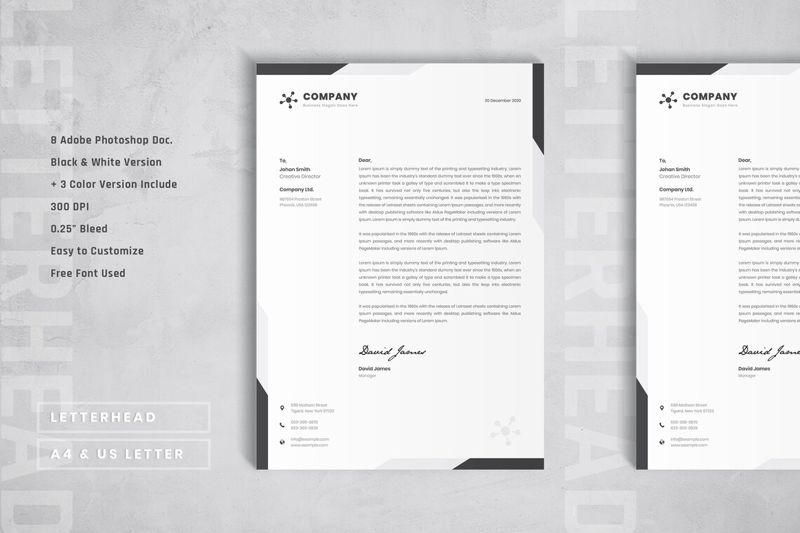 Plantilla de membrete simple Elegante diseño de membrete Diseño de ...