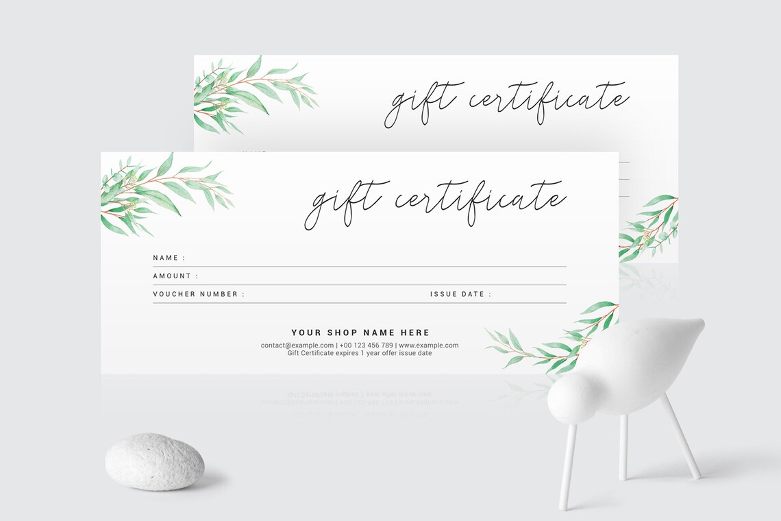 Minimal Gift Certificate Template Editable Gift Certificate - Etsy