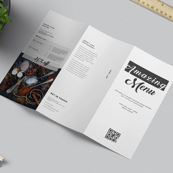 Trifold Restaurant Menu Template - Etsy