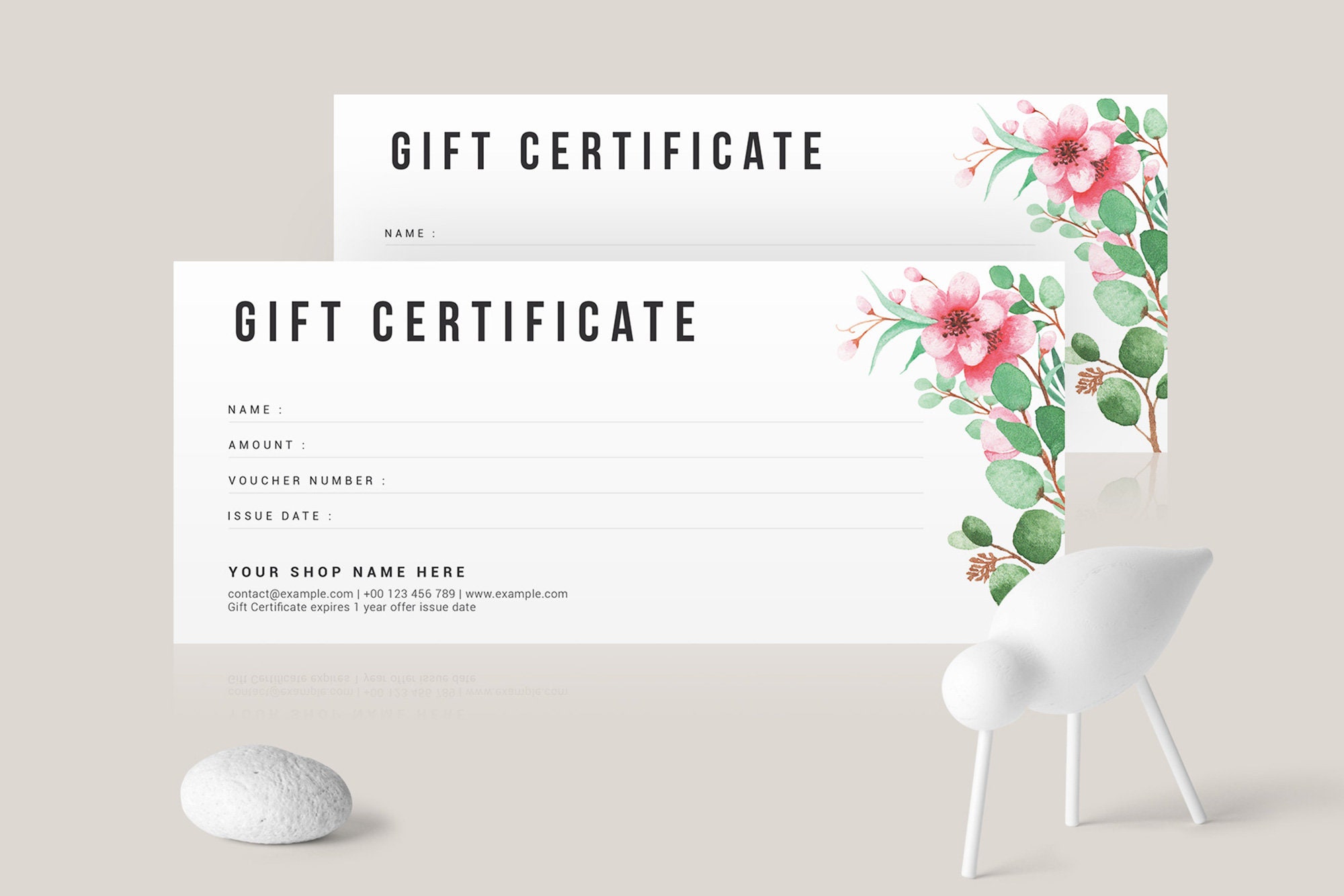 Plantilla de certificado de regalo, certificado de regalo mínimo ...