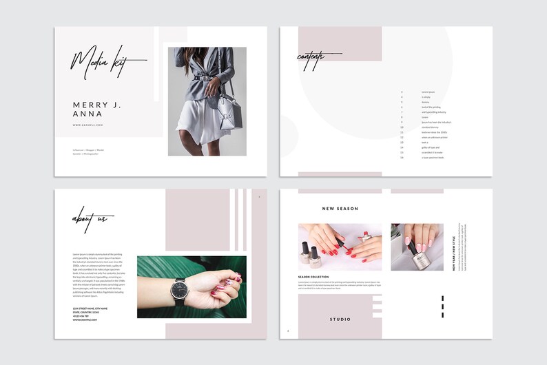 Media Kit Template, Fashion Blogger Media Kit, Influencer Media Kit ...