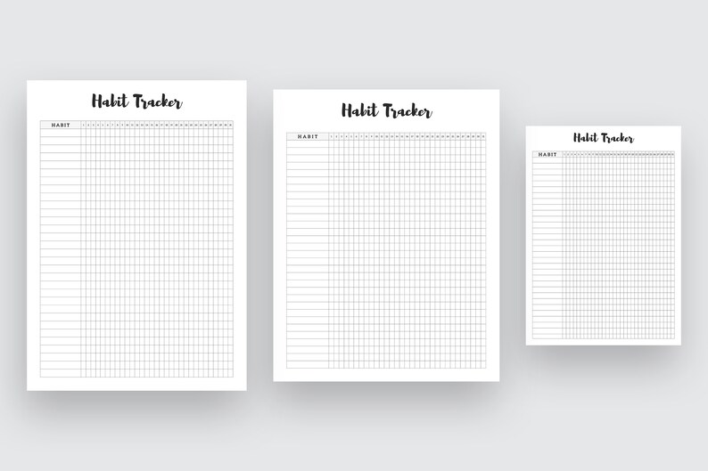 Habit Tracker Daily Habits Tracker Habit Chart Weekly Monthly Yearly ...