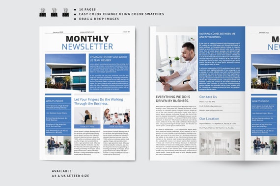 Corporate Business Newsletter Template Weekly Business - Etsy