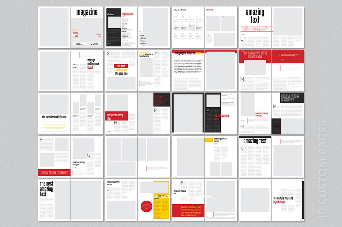 Multiple Magazine Layout Clean and Elegant Magazine Template | Etsy