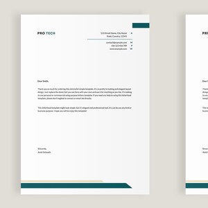Minimal Letterhead Template, Editable Business Letterhead, Letterhead ...