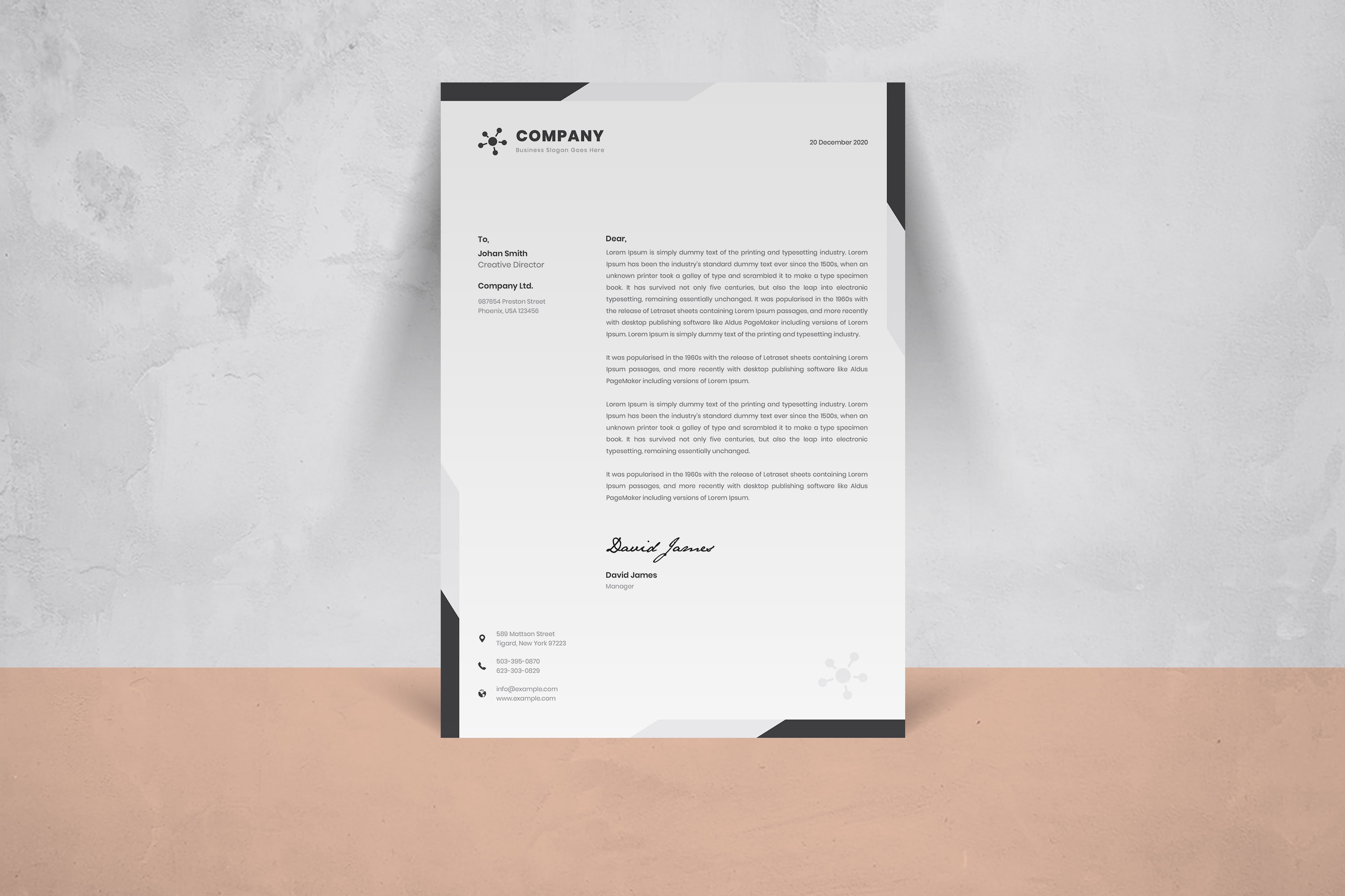 Plantilla de membrete simple Elegante diseño de membrete Diseño de ...