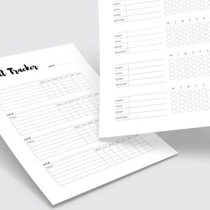 Daily Weekly Monthly Editable Habit Tracker Bundle 6 Sheets - Etsy