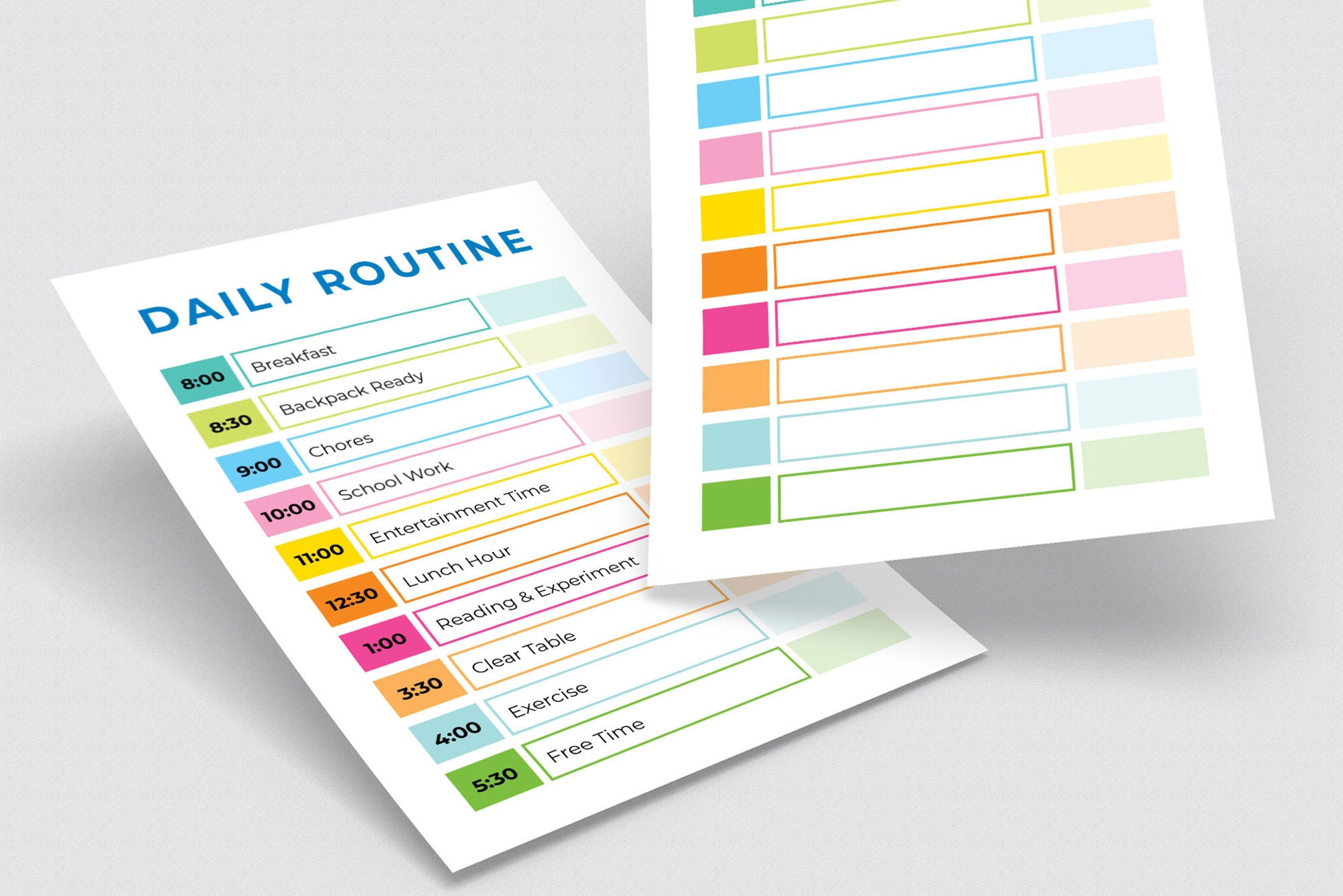 Daily Routine Chart Editable Indesign & Canva Version, Daily Morning ...