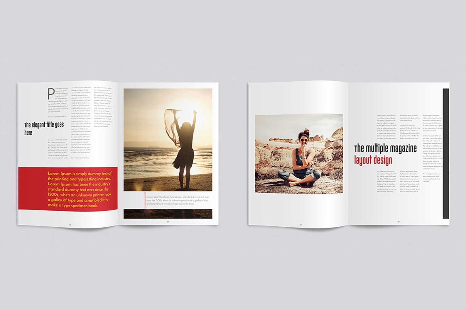 Multiple Magazine Layout Clean and Elegant Magazine Template | Etsy