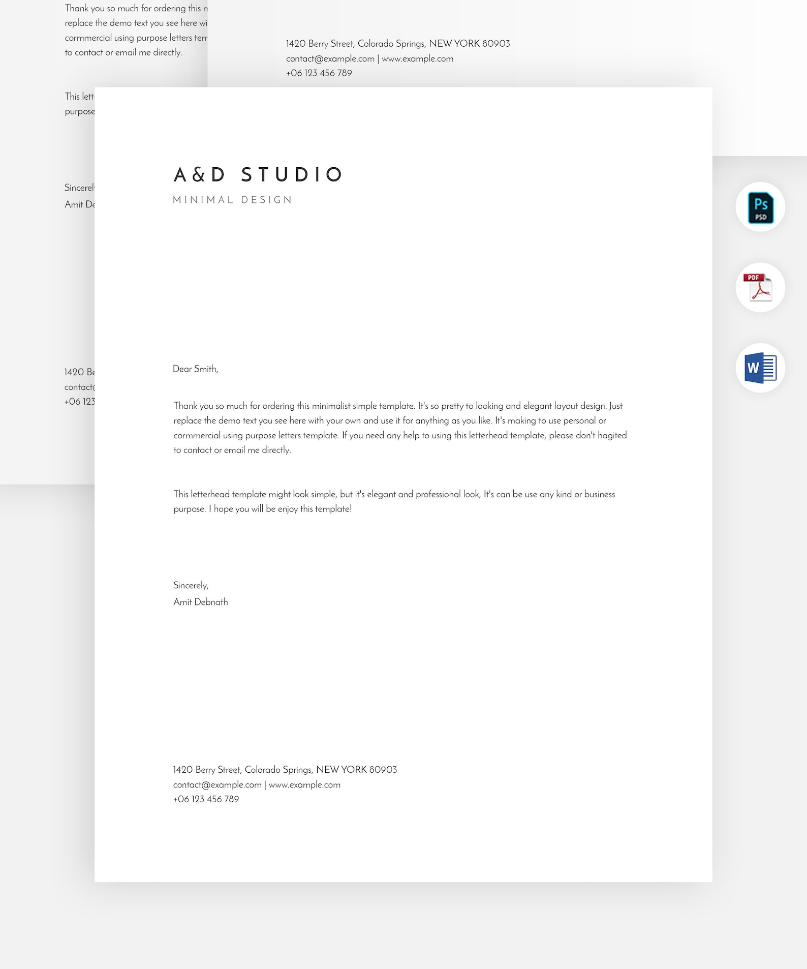 Minimale Briefkopf Vorlage | Einfache und moderne Briefkopf Design ...