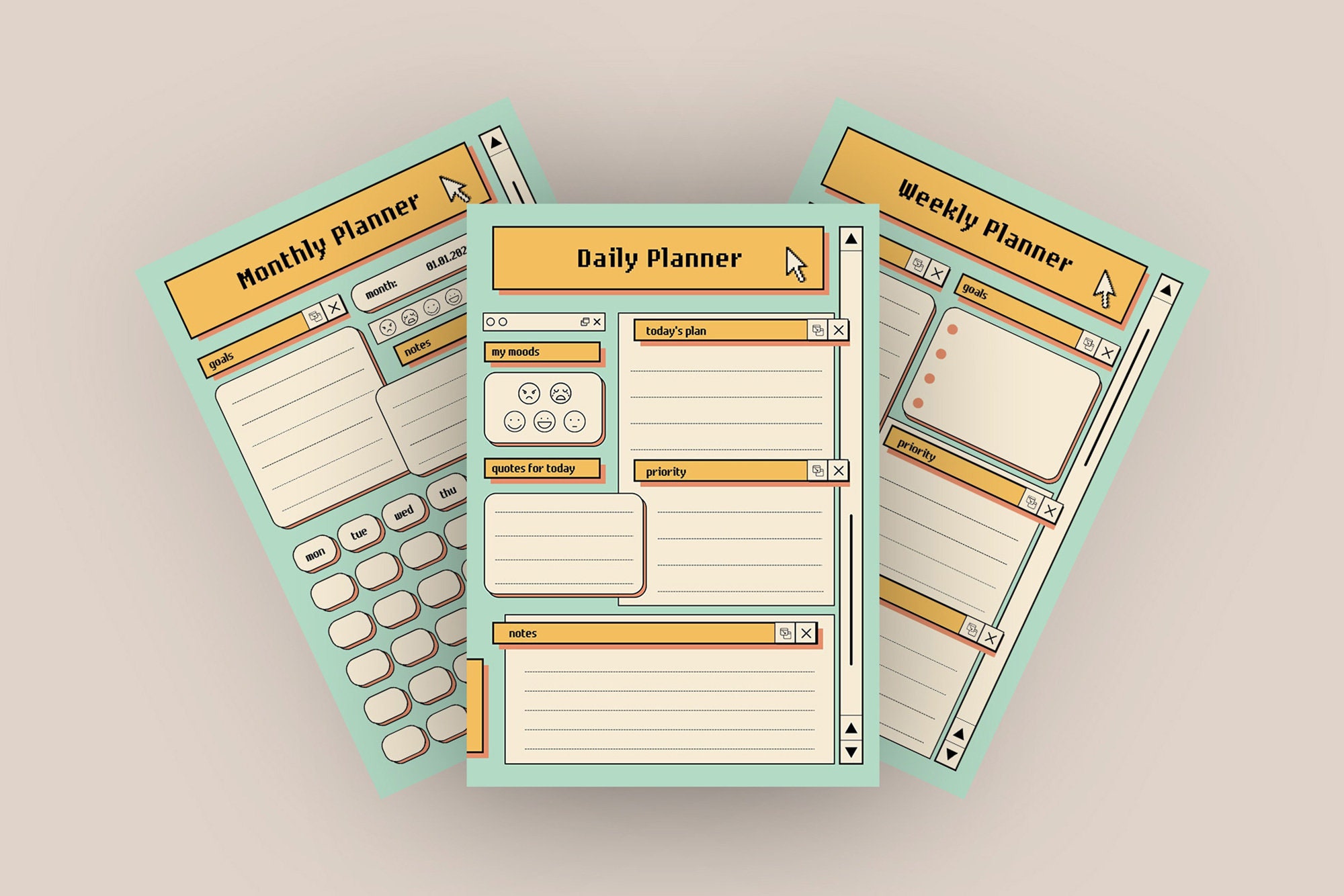 Editable Canva Daily Weekly Monthly to Do List Planner, Canva Weekly ...