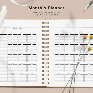 2021 Monthly Planner Two Page Spread Ready for Printable Calendar Style ...