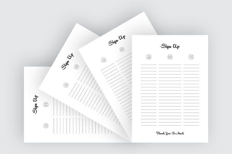 Minimal Sign up Sheet Printable Sign up Event Sign up - Etsy