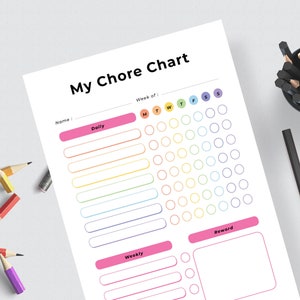 My Chore Chart Editable Indesign & Canva Version, Daily Morning Evening ...