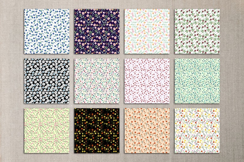 Watercolor Floral Digital Papers 12x12in Sheets 300 Dpi - Etsy