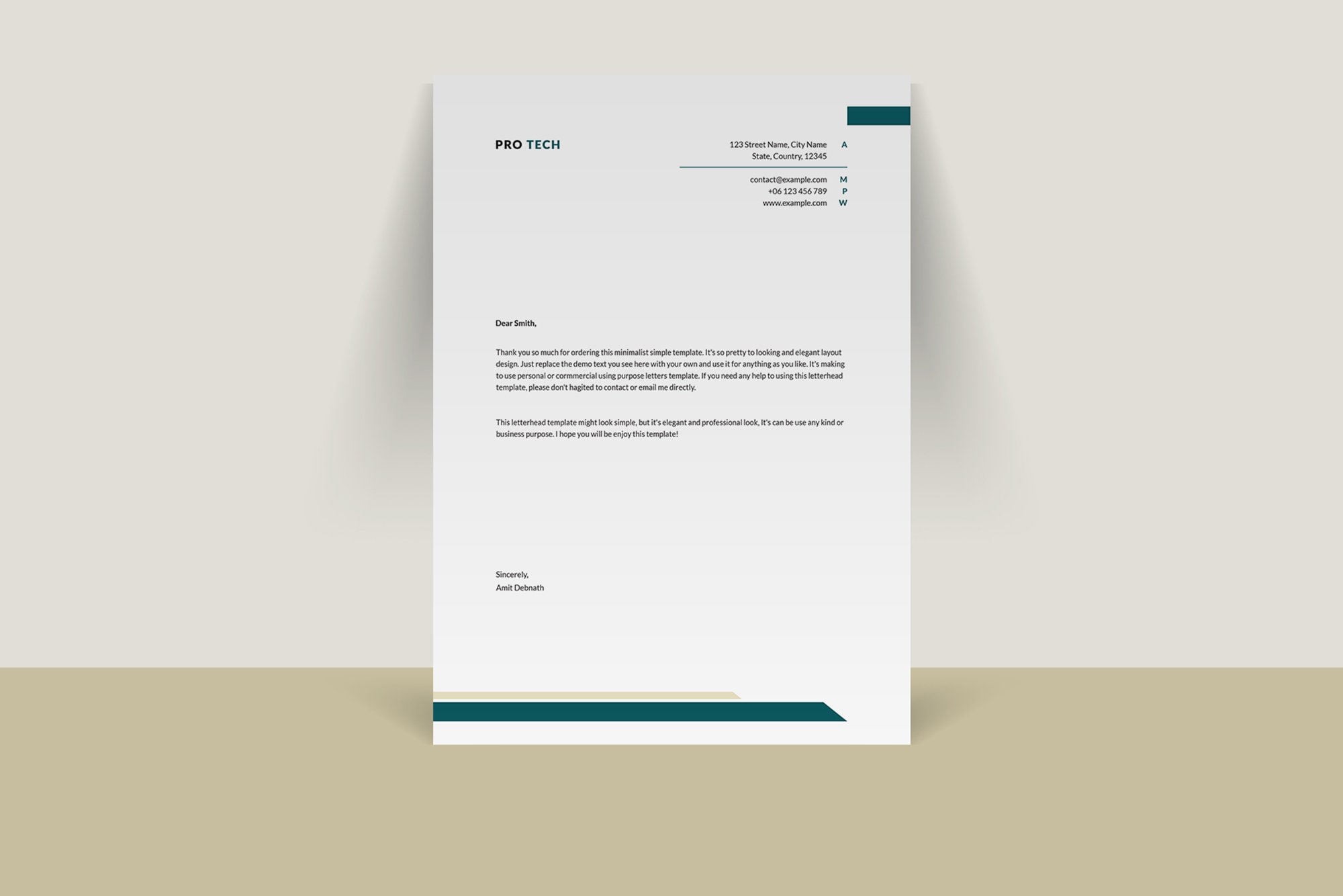 Minimal Letterhead Template, Editable Business Letterhead, Letterhead ...