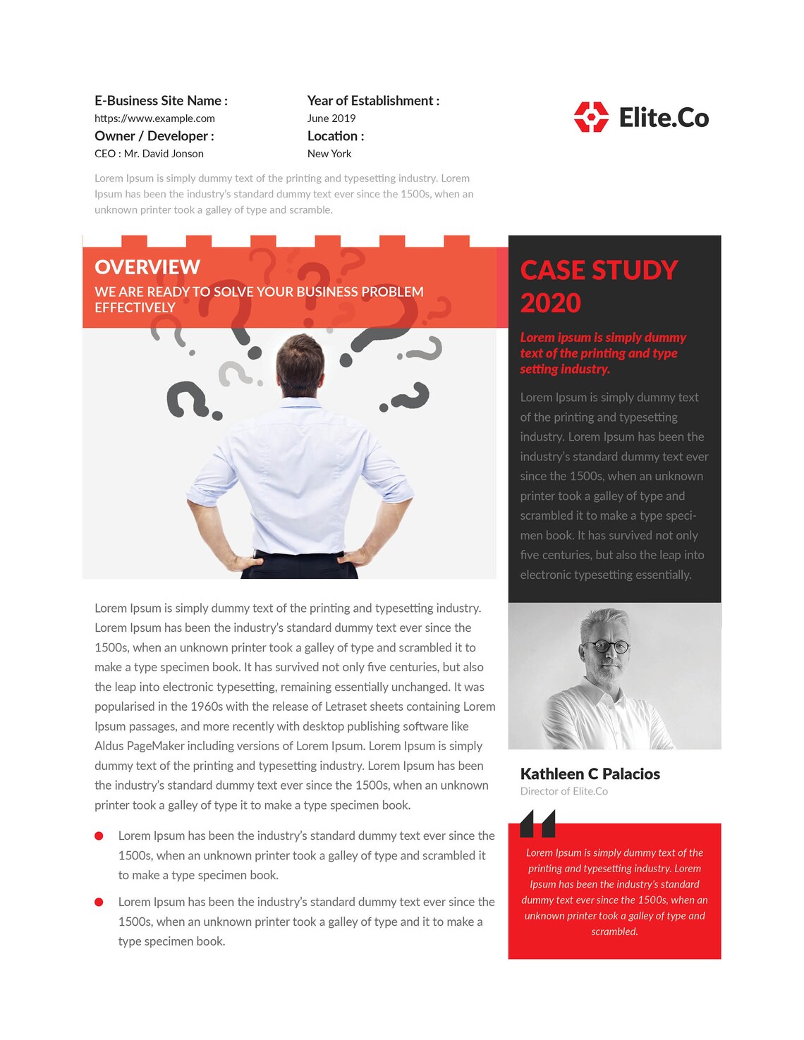 Case Study Template SWOT Analysis Templates Monthly Case Study CASE ...