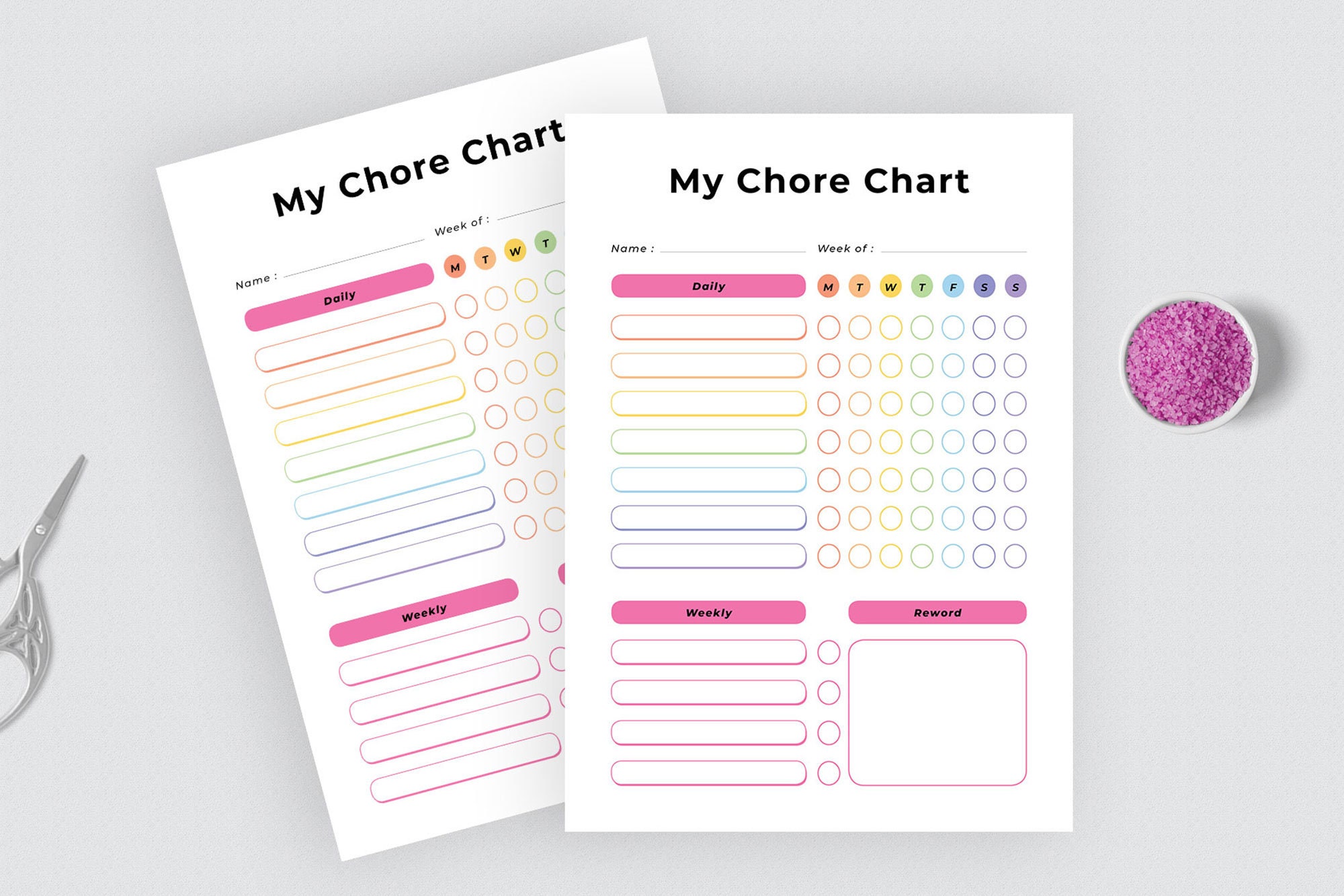 My Chore Chart Editable Indesign & Canva Version, Daily Morning Evening ...