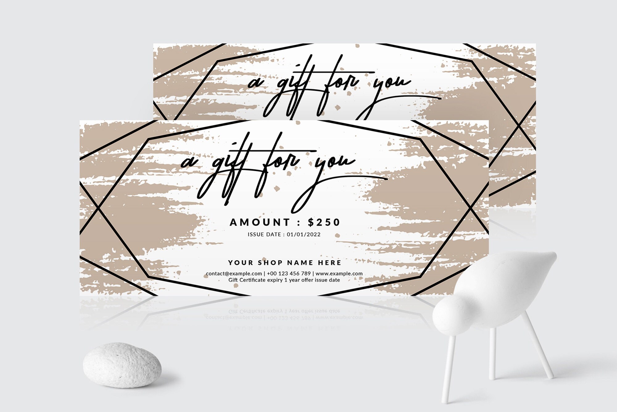 Gift Certificate Template, Gift Voucher Template, Modern Gift Voucher ...