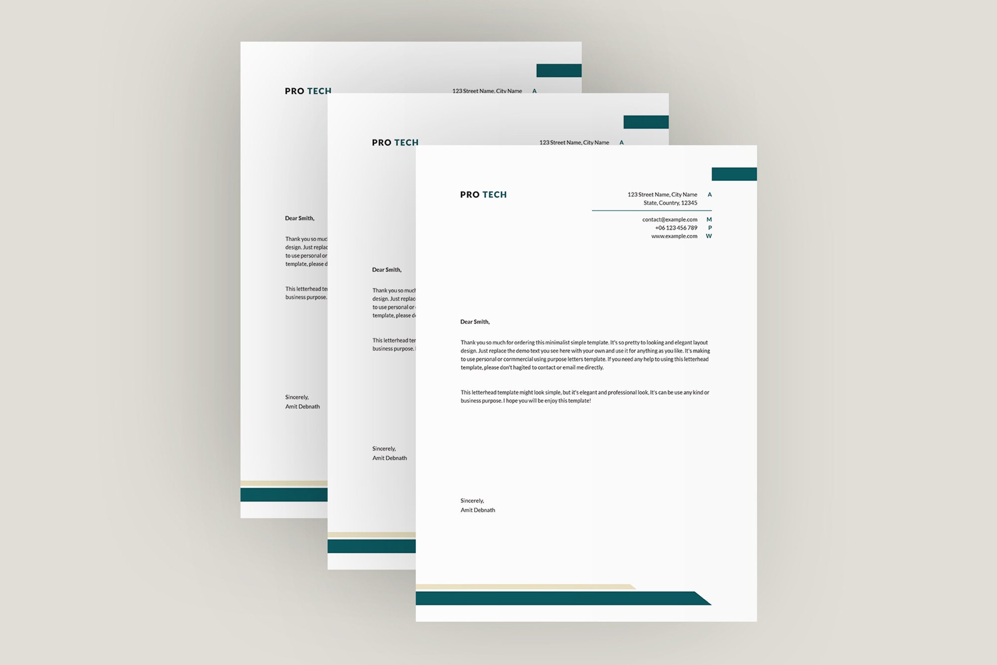 Minimal Letterhead Template, Editable Business Letterhead, Letterhead ...