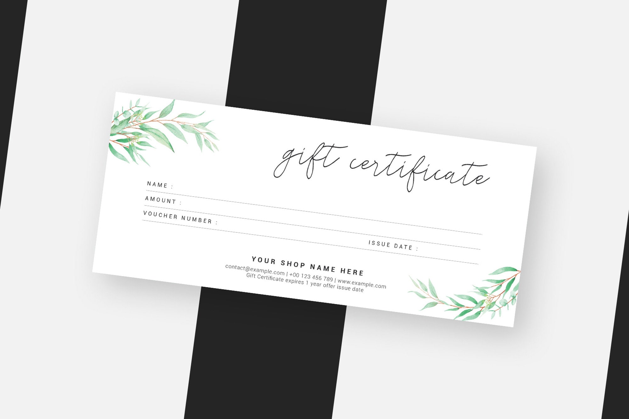 Plantilla de certificado de regalo mínimo, certificado de regalo ...