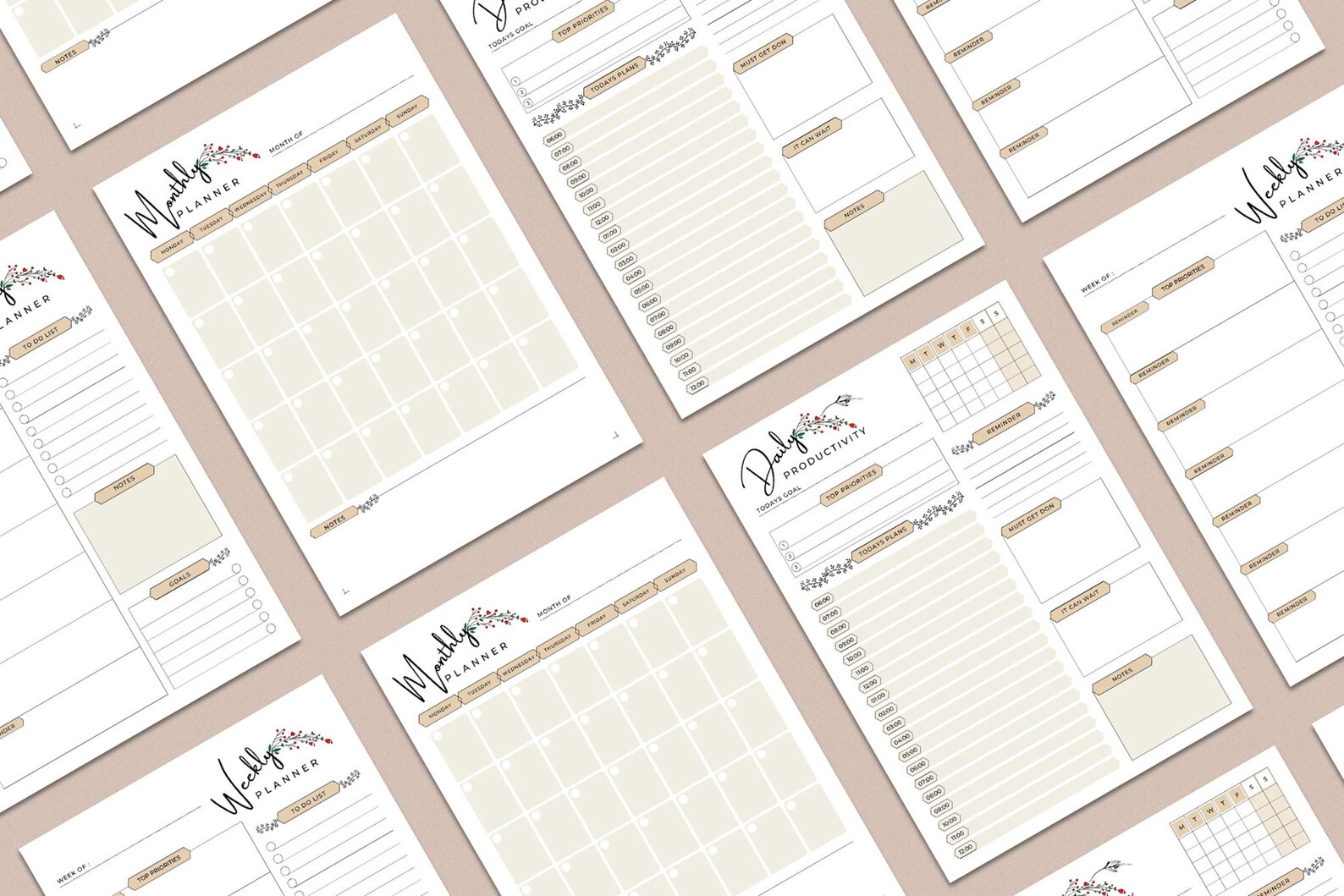daily-weekly-monthly-canva-planner-template-editable-canva-etsy-uk
