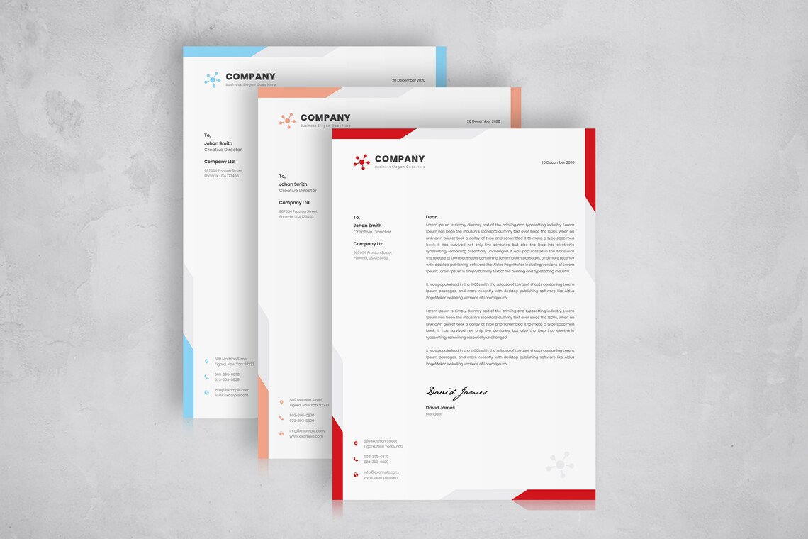 Plantilla de membrete simple Elegante diseño de membrete Diseño de ...