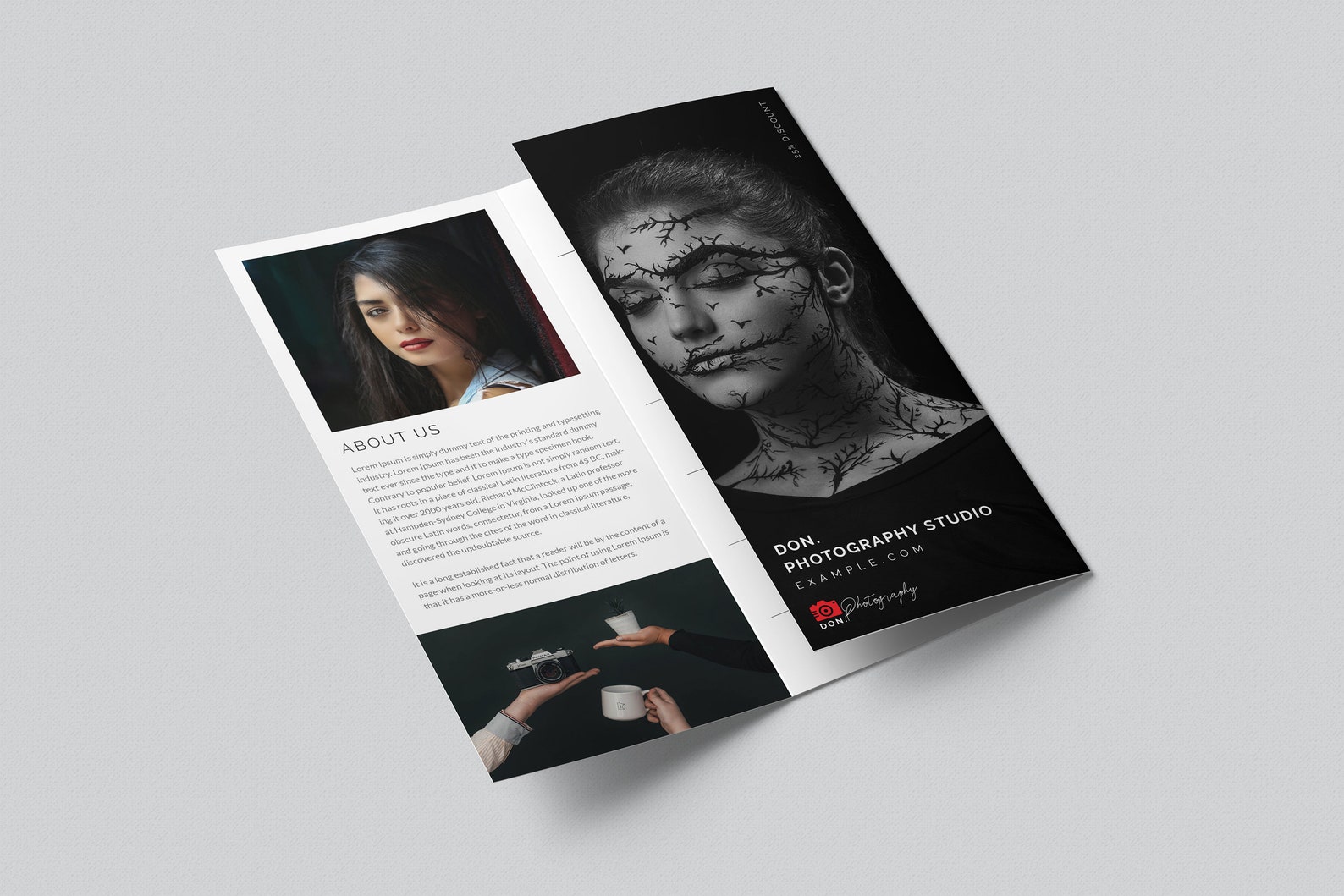Photographer Trifold Brochure Template, Elegant Brochure Layout ...