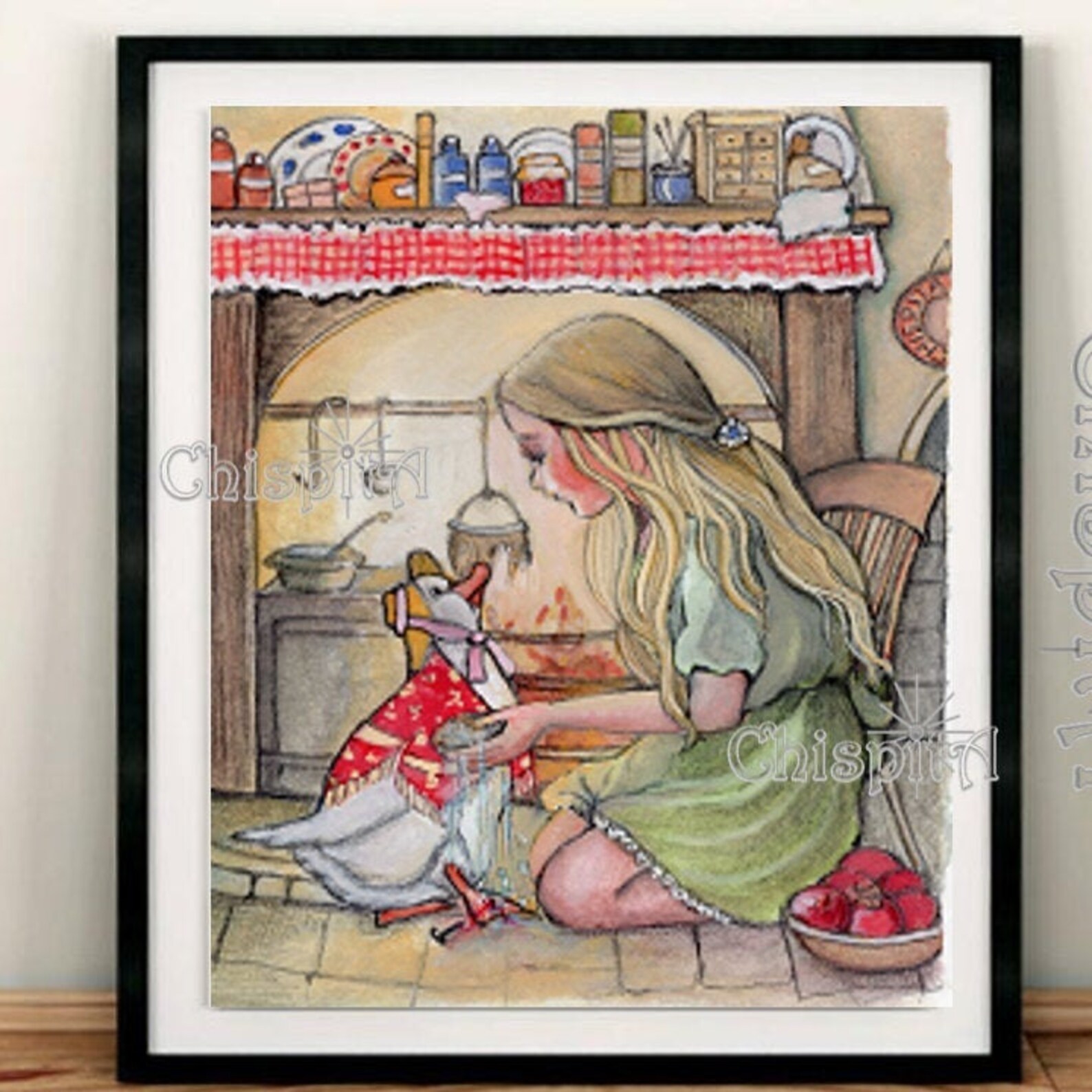 Adorable Mother goose Art Print. Fairytale Art. Children's | Etsy