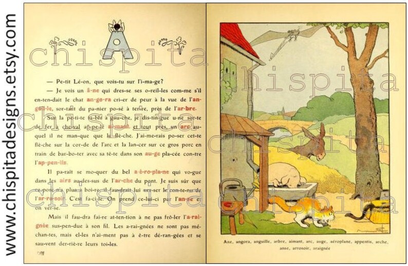 French 1900 Narrated Alphabet Ebook.antique Français ABC Illustrated ...