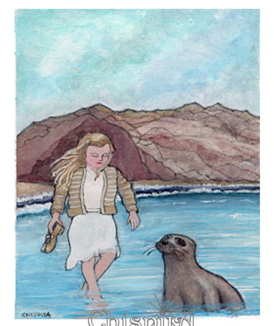 The Secret of Roan Inish Art Print. Mermaid Seal. Sealky. Seal - Etsy