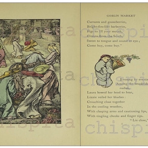 Goblin Market Poem: 1893 Victorian Illustrated Rossetti Rhymes (PDF) - Etsy
