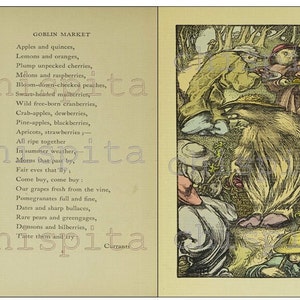 Goblin Market Poem: 1893 Victorian Illustrated Rossetti Rhymes (PDF) - Etsy